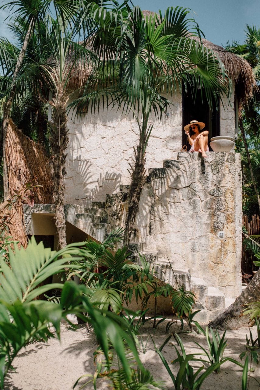 New Twist on a Pink Slip Dress in Tulum - Style with Nihan